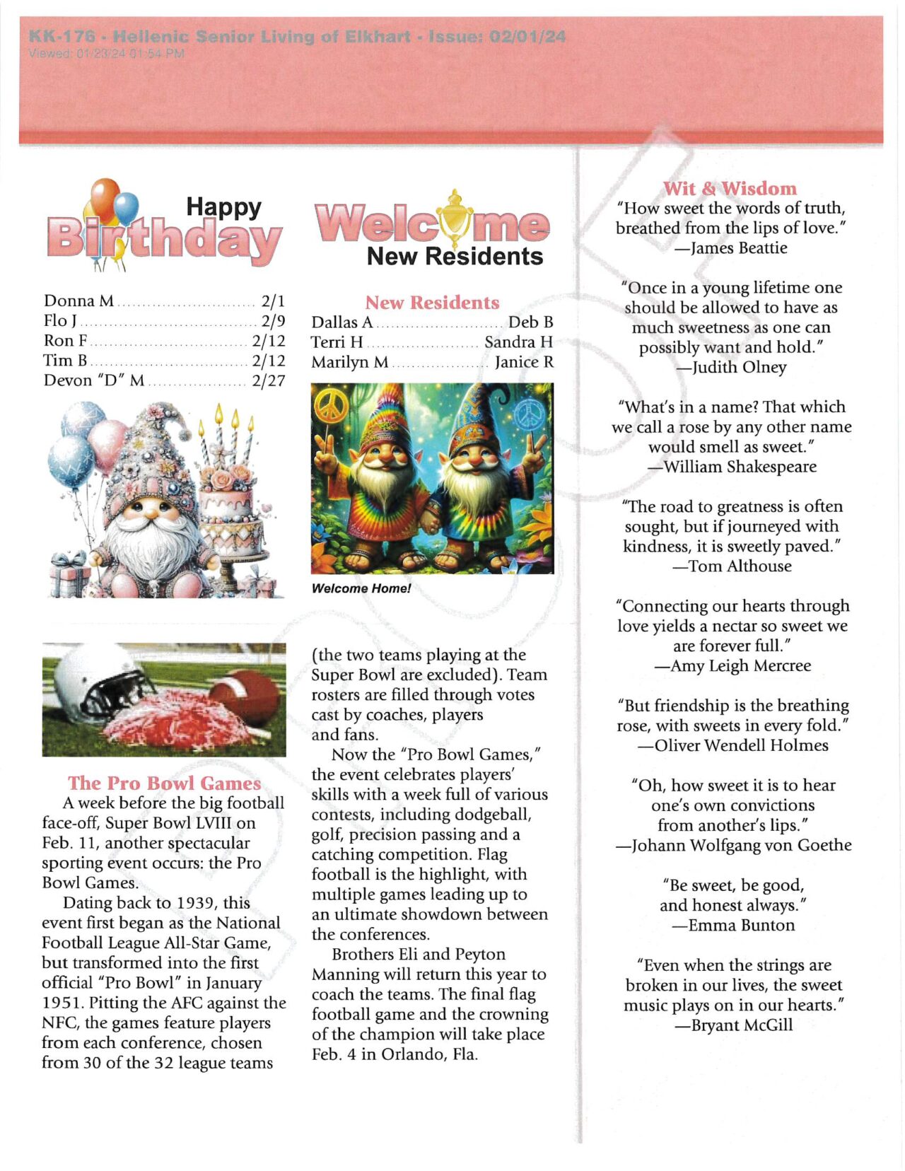February 2024 Newsletter | Hellenic Senior Living of Elkhart February 2024 Newsletter | Hellenic Senior Living of Elkhart
